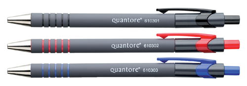 Balpen Quantore rubbergrip drukknop blauw 🛒 MKB Office