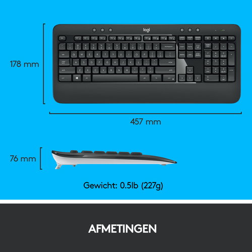 Toetsenbord Logitech MK540 QWERTY + muis Draadloos